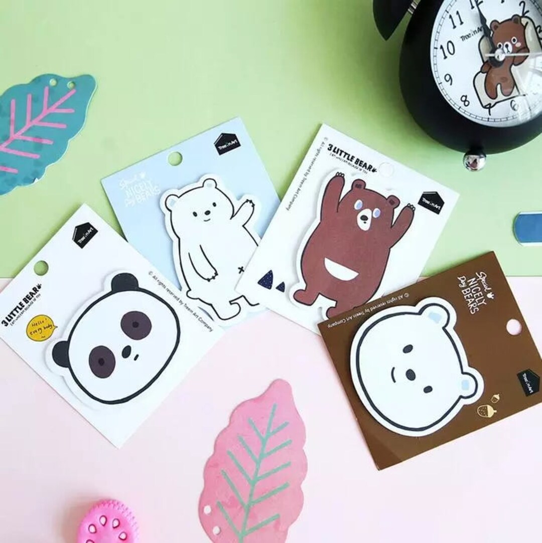Kawaii Panda Bears Memo Pad and Sticky Notes, Writing, Signing Pen,kids ...
