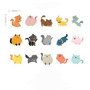 Cartoon Fat Cat Stickers - 46pcs per Box - Etsy