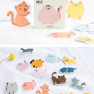 Cartoon Fat Cat Stickers - 46pcs per Box - Etsy