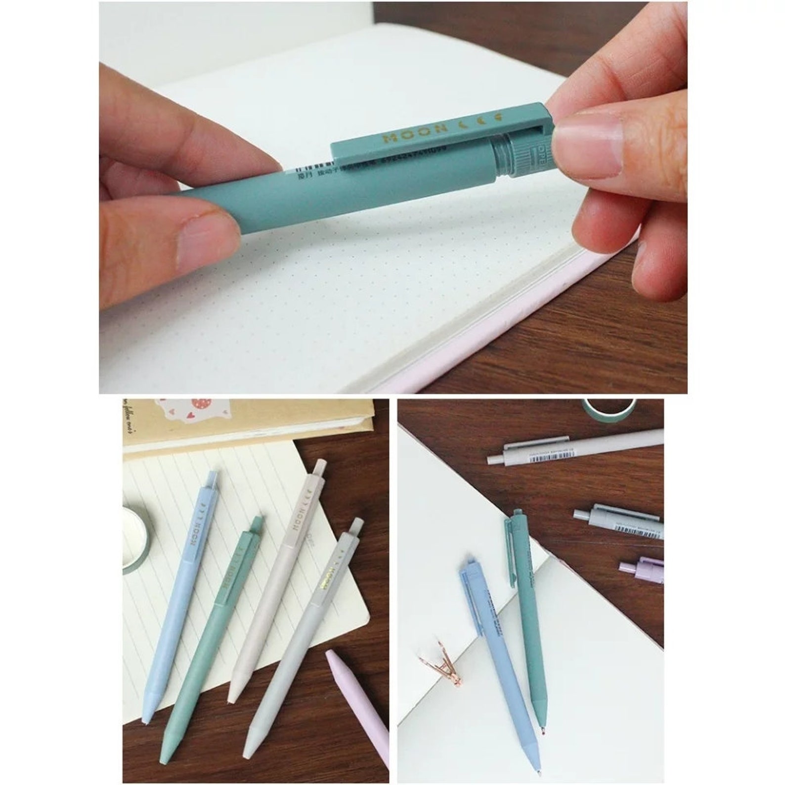 Retro Pastel Color Moon Gel Pen .5 Mm Set of 5 - Etsy