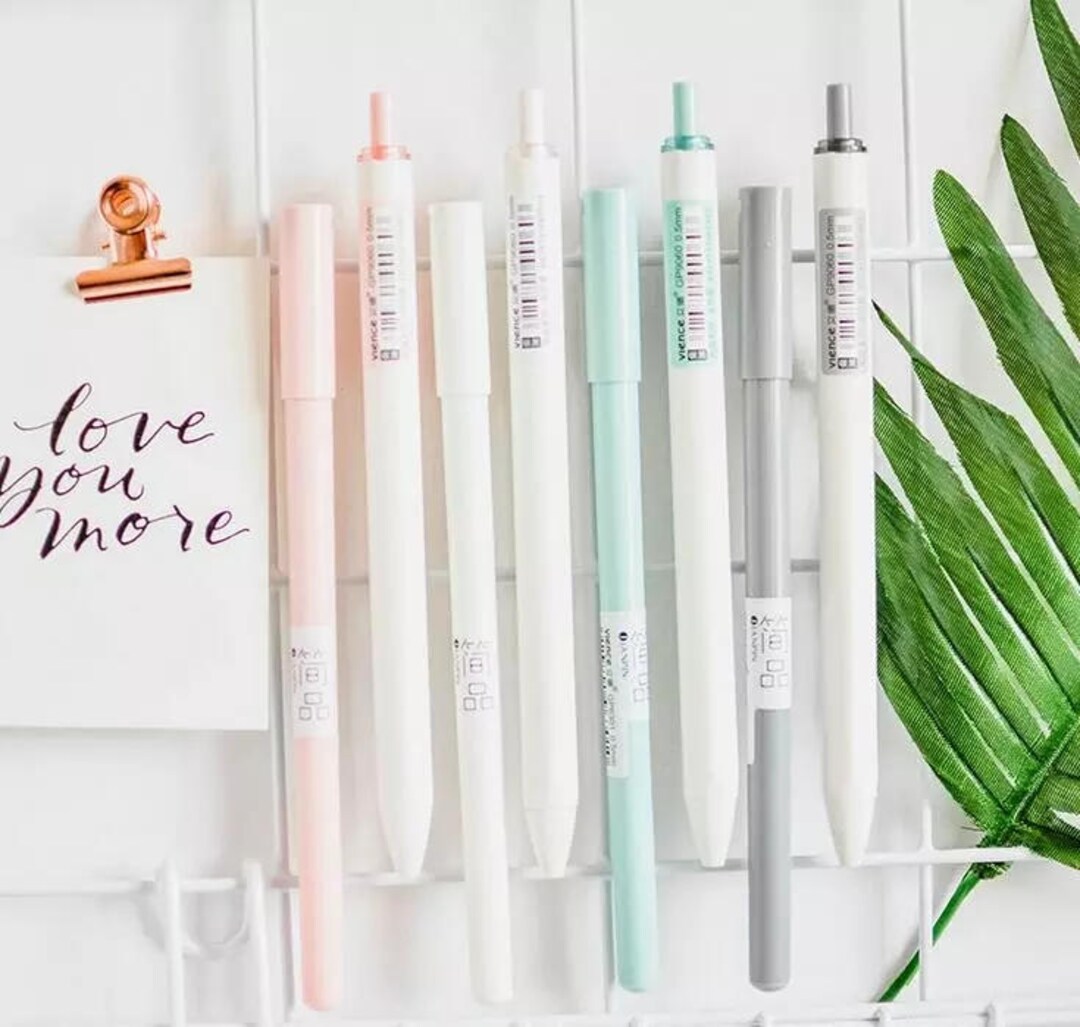 Elegant Simple Pastel Color Gel Pen .5 Mm, Black Ink, Writing, Signing ...
