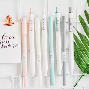 Elegant Simple Pastel Color Gel Pen .5 Mm, Black Ink, Writing, Signing ...