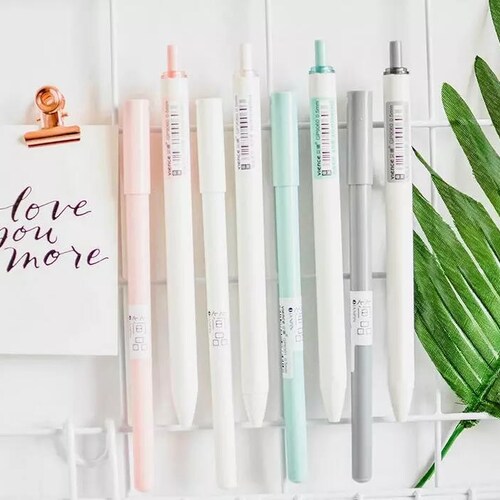 Elegant Simple Pastel Color Gel Pen .5 Mm Black Ink Writing - Etsy