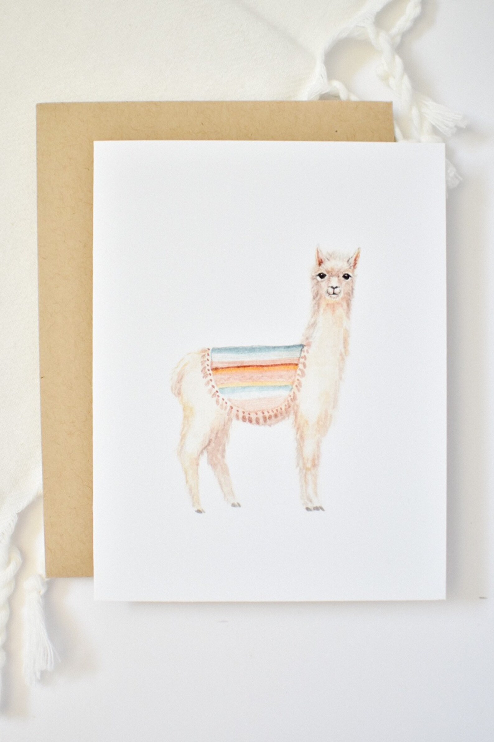 Alpaca Watercolor Card Baby Llama Card Llama Card - Etsy