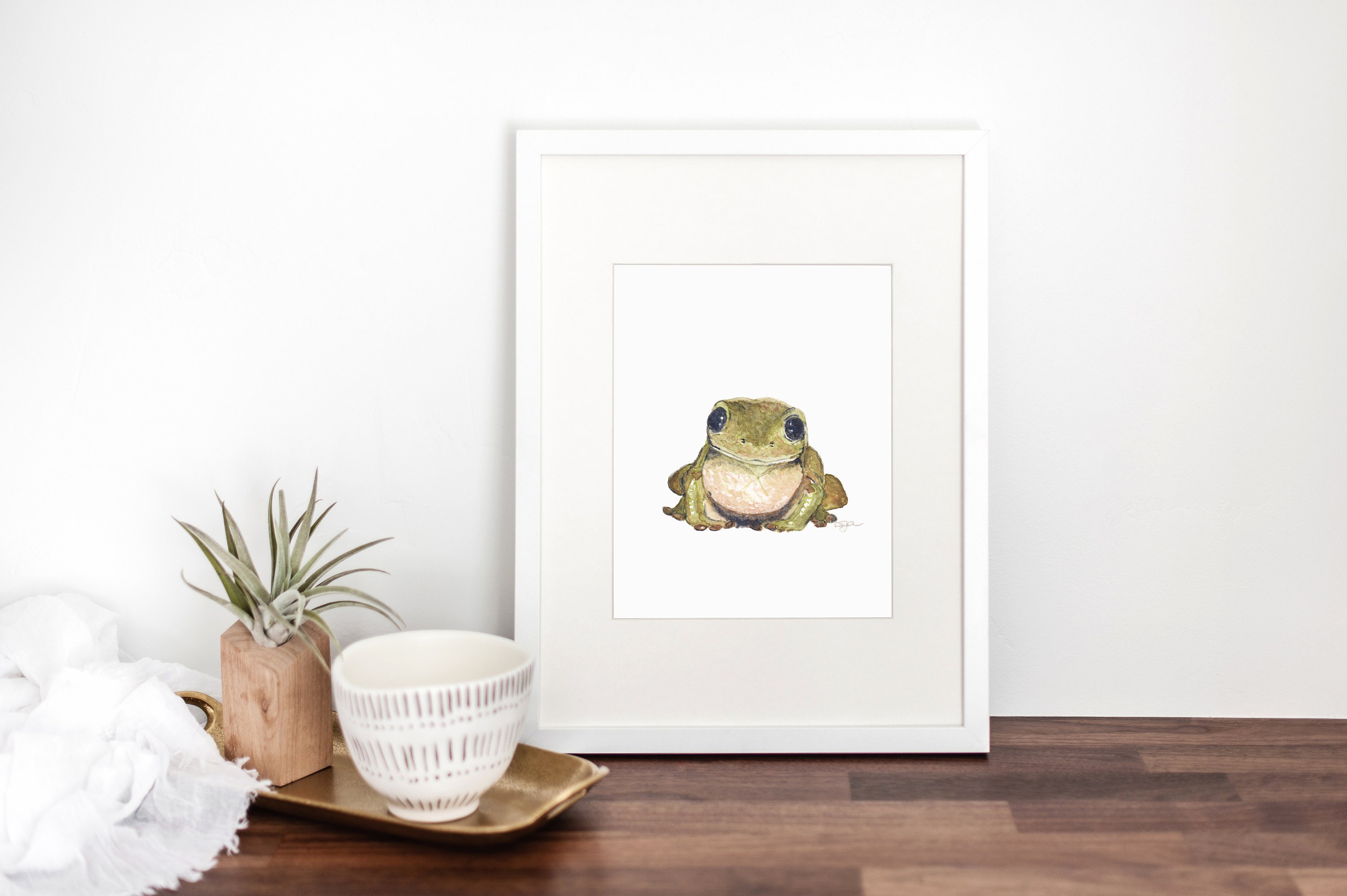 Frog Watercolor Print Adorable Frog Art Print Toad | Etsy