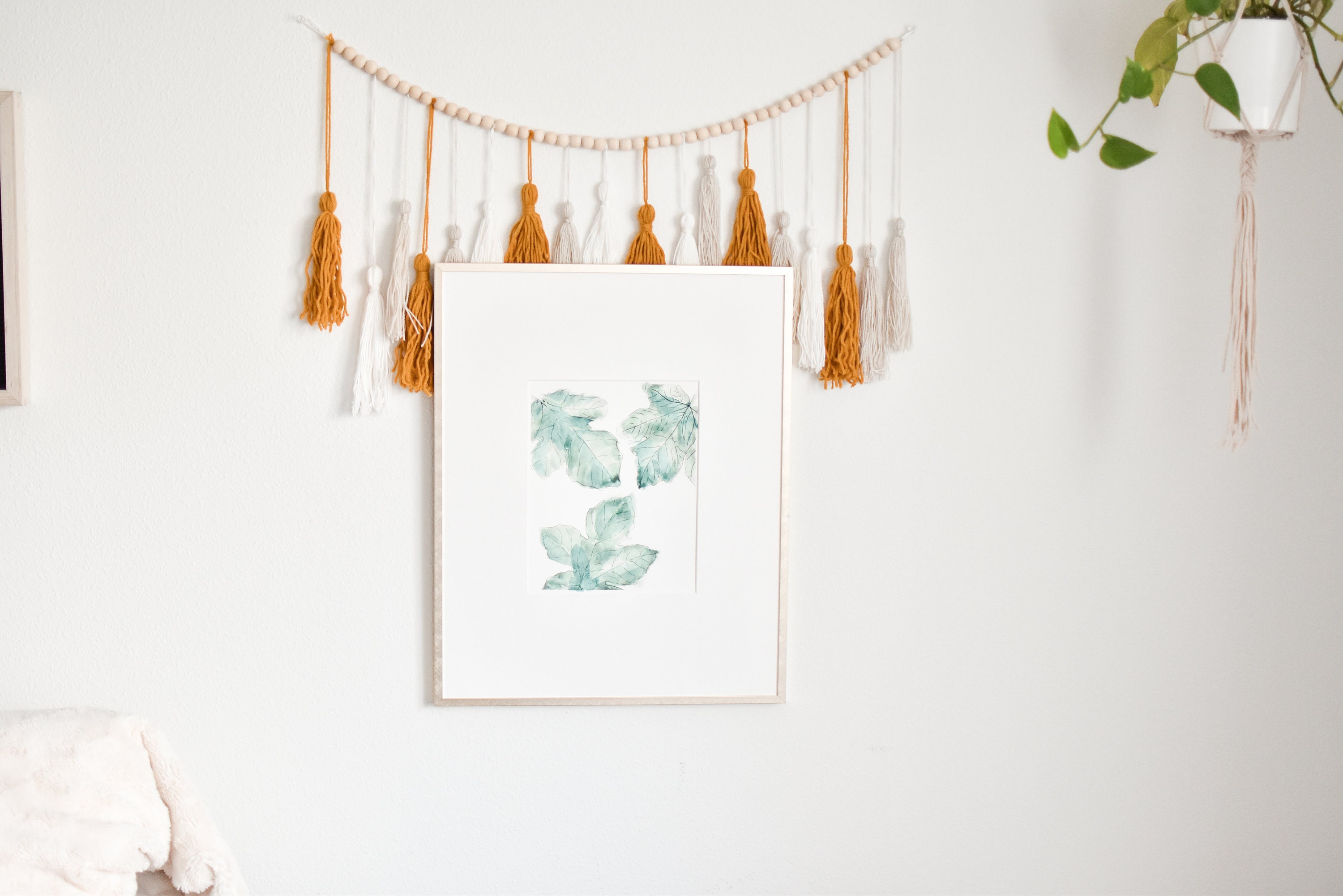 Fig Leaves Watercolor Fiddle Leaf Plant Watercolour Art - Etsy