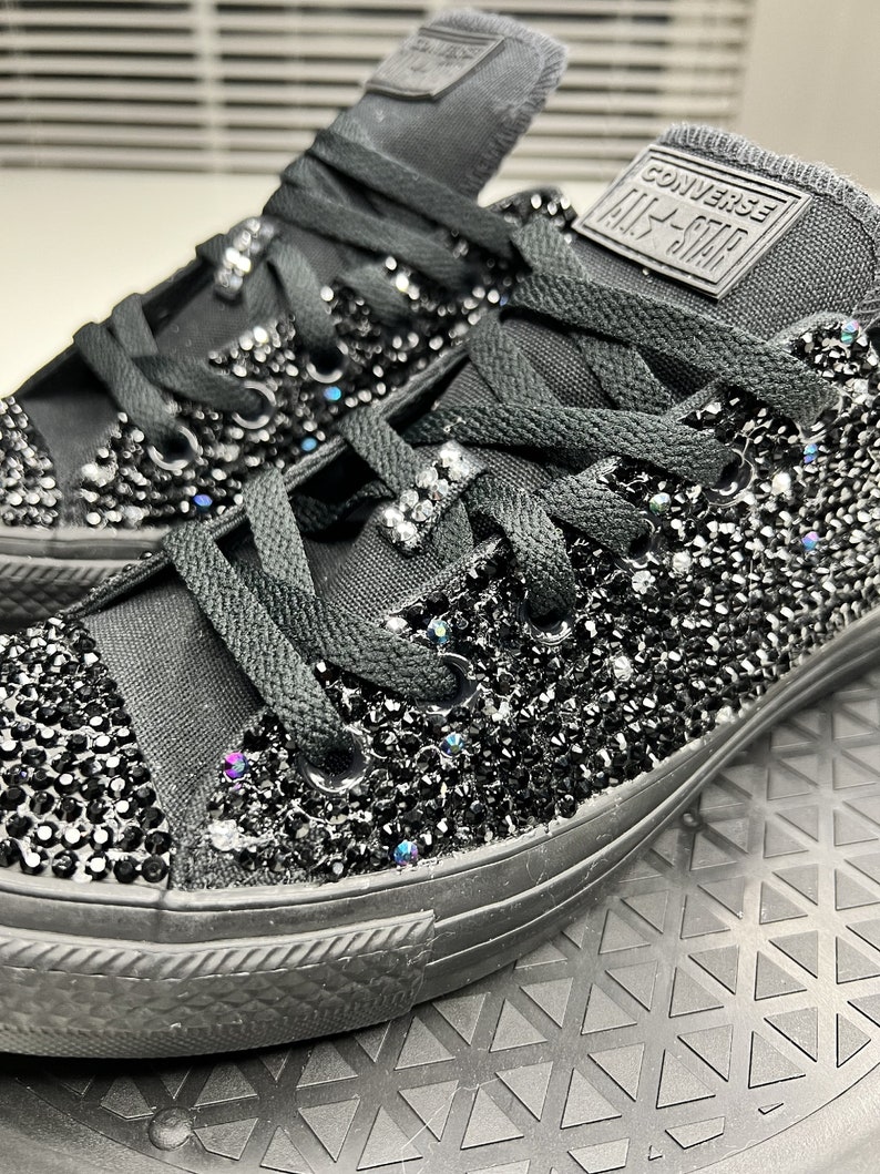 Womens Black Converse Custom Bling, Wedding Converse, Wedding Planner ...