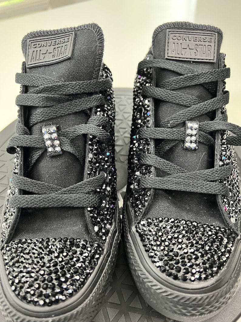 Womens Black Converse Custom Bling, Wedding Converse, Wedding Planner ...