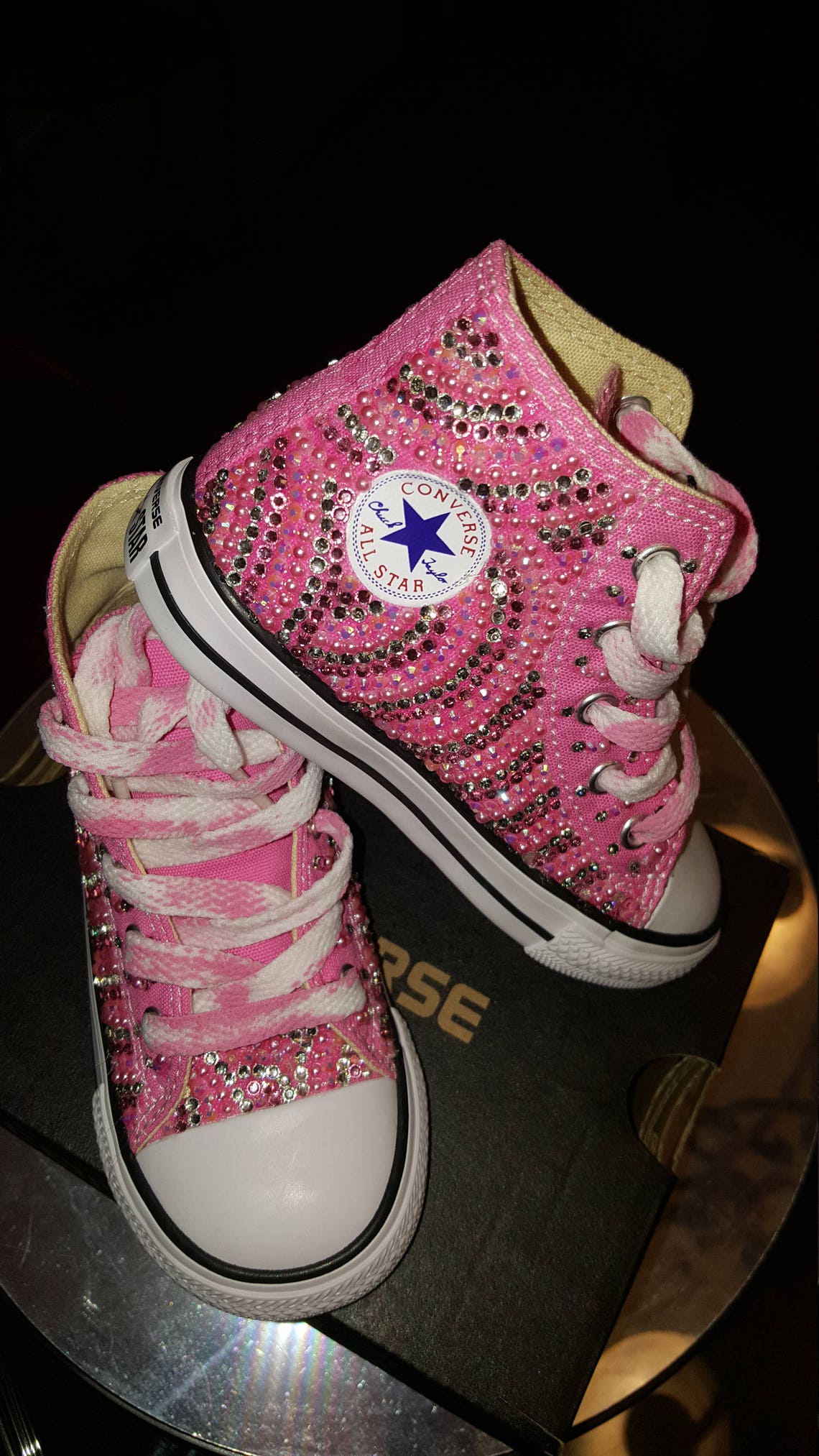 Girls Custom Bling Converse High Top Pink Any Color *adult Sizes as ...