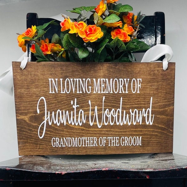In Loving Memory Chair Sign - Etsy