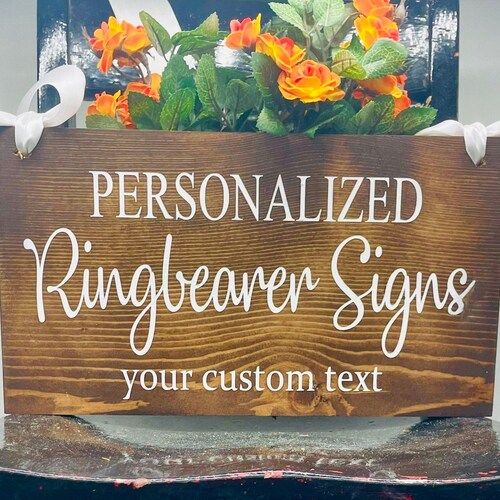 Ring Bearer Sign Rustic Wedding Decor Flower Girl Sign Wood - Etsy