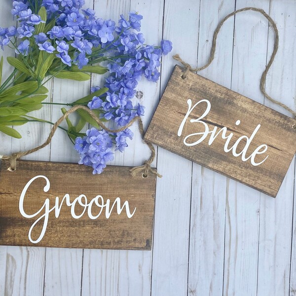 Bride and Groom Chair Signs - Etsy