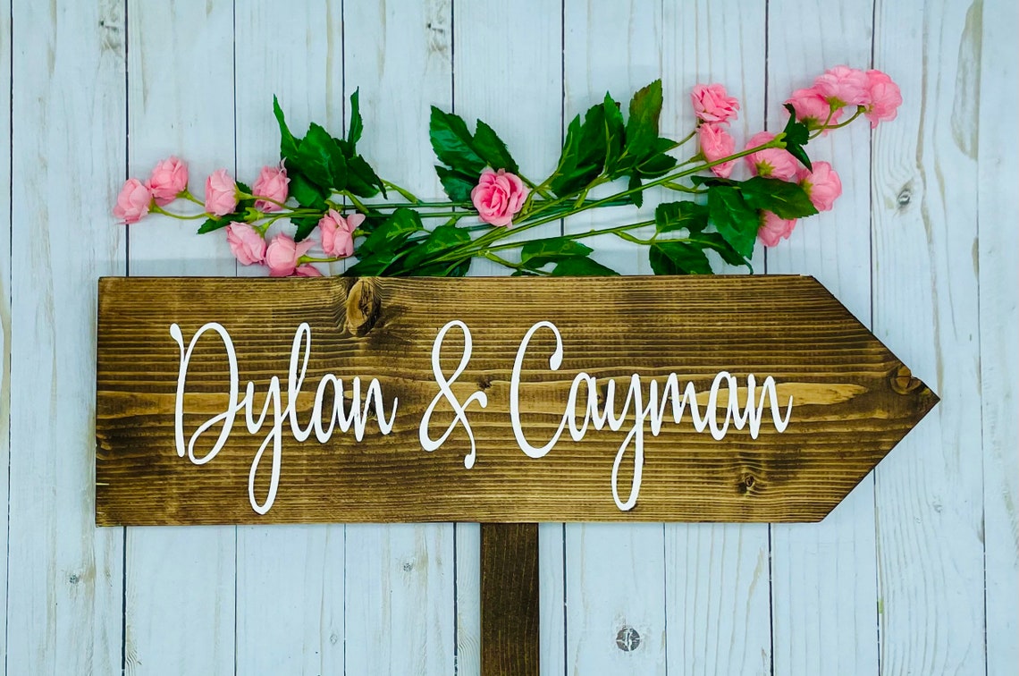 Wedding Arrow Sign Wood Wedding Signs Directional Sign - Etsy