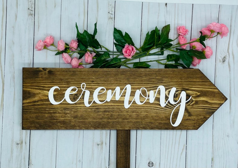 Wedding Arrow Sign Wood Wedding Signs Directional Sign | Etsy
