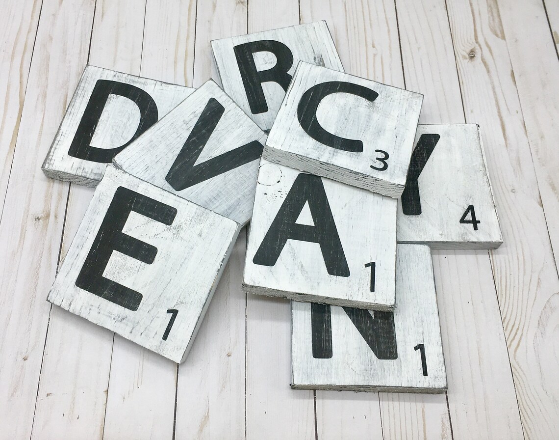 Scrabble Tiles 3.5 White Scrabble Tile Wall Art Giant | Etsy