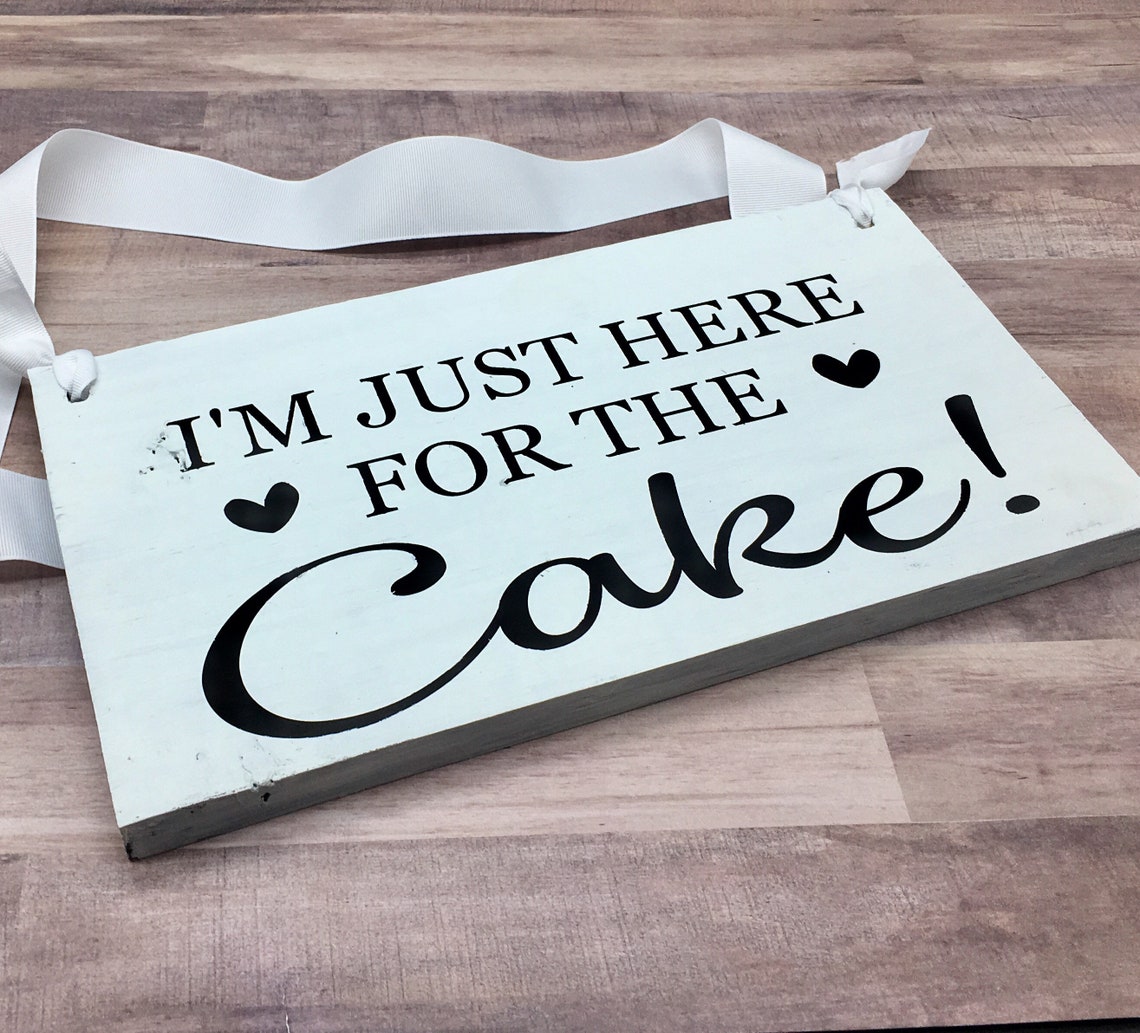 I'm Just Here for the Cake Ring Bearer Sign Rustic - Etsy