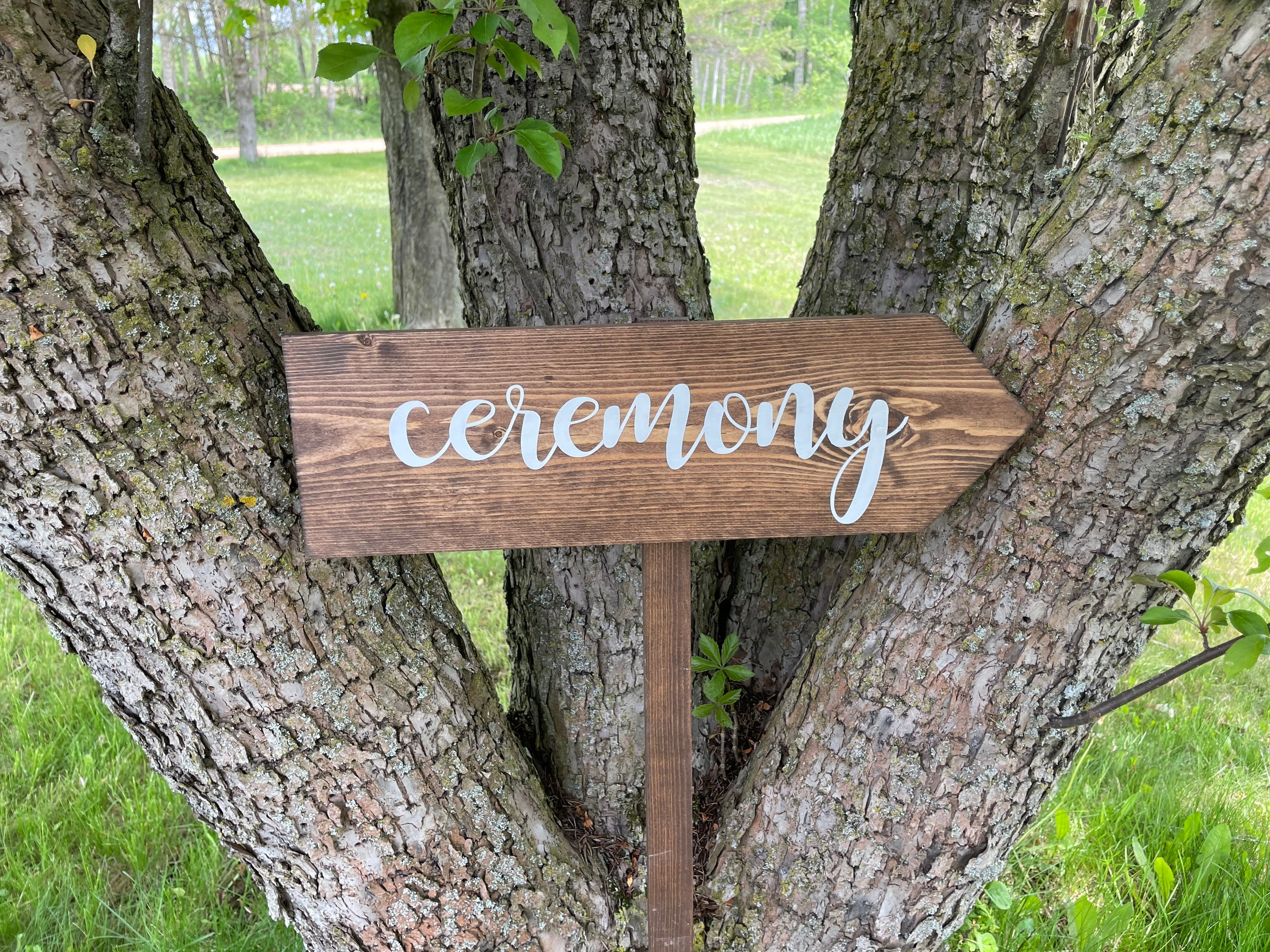 Wedding Arrow Sign Ceremony Wood Signs Wedding Directional | Etsy