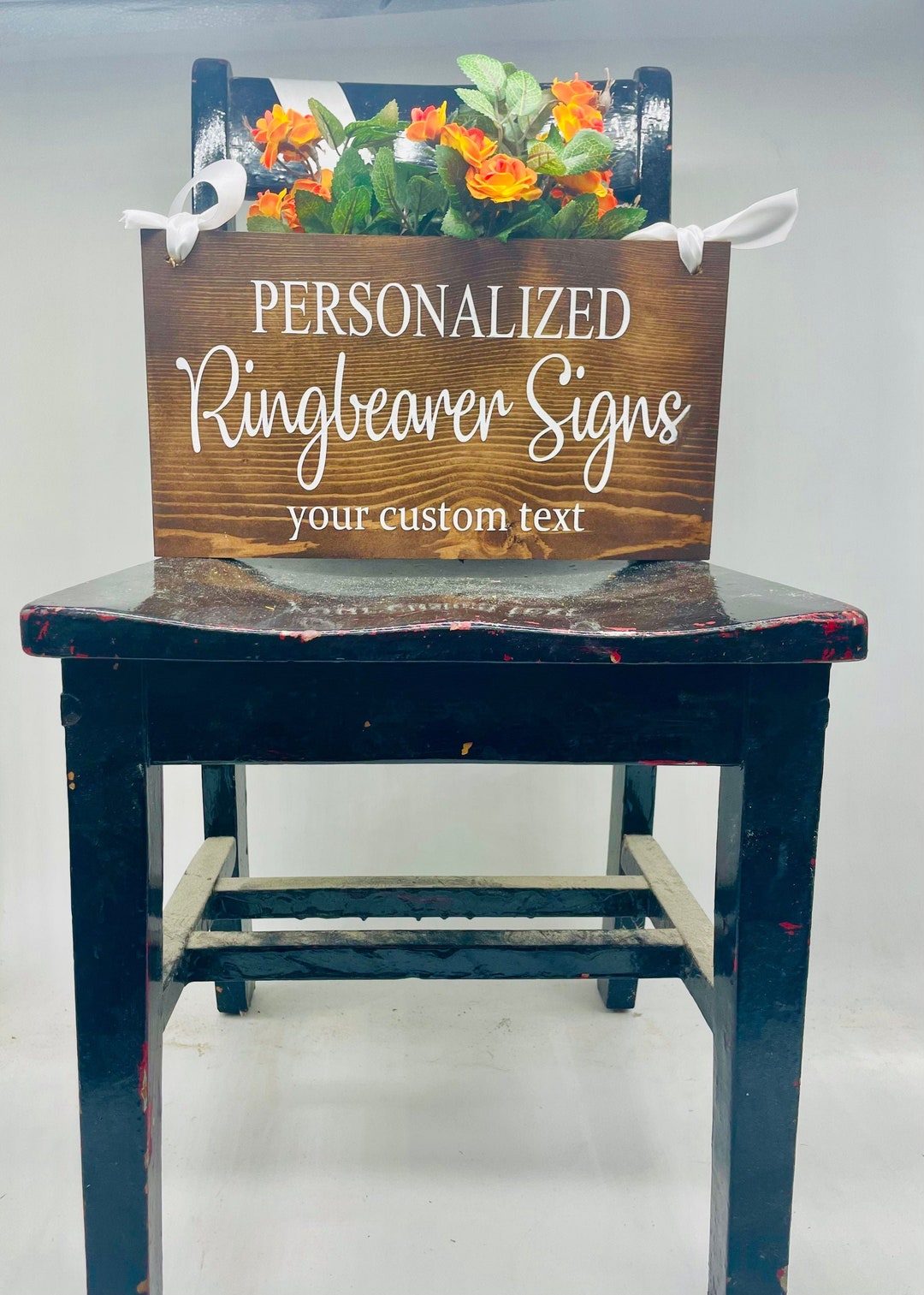 Personalized Ring Bearer Sign Wood Wedding Signage Rustic Wedding Signs ...