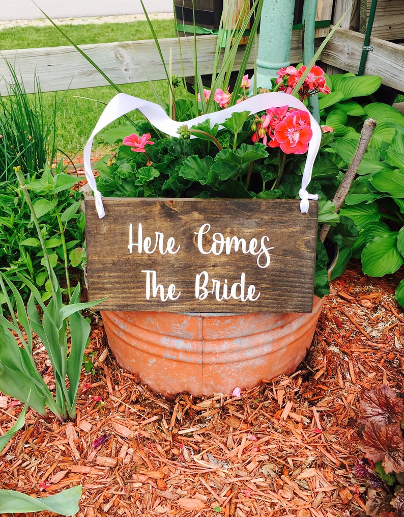 Here Comes the Bride Wedding Signs Ring Bearer Sign - Etsy