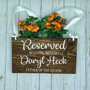 In Loving Memory Wedding Sign Memorial Wood Wedding Signs Reserved Seat ...