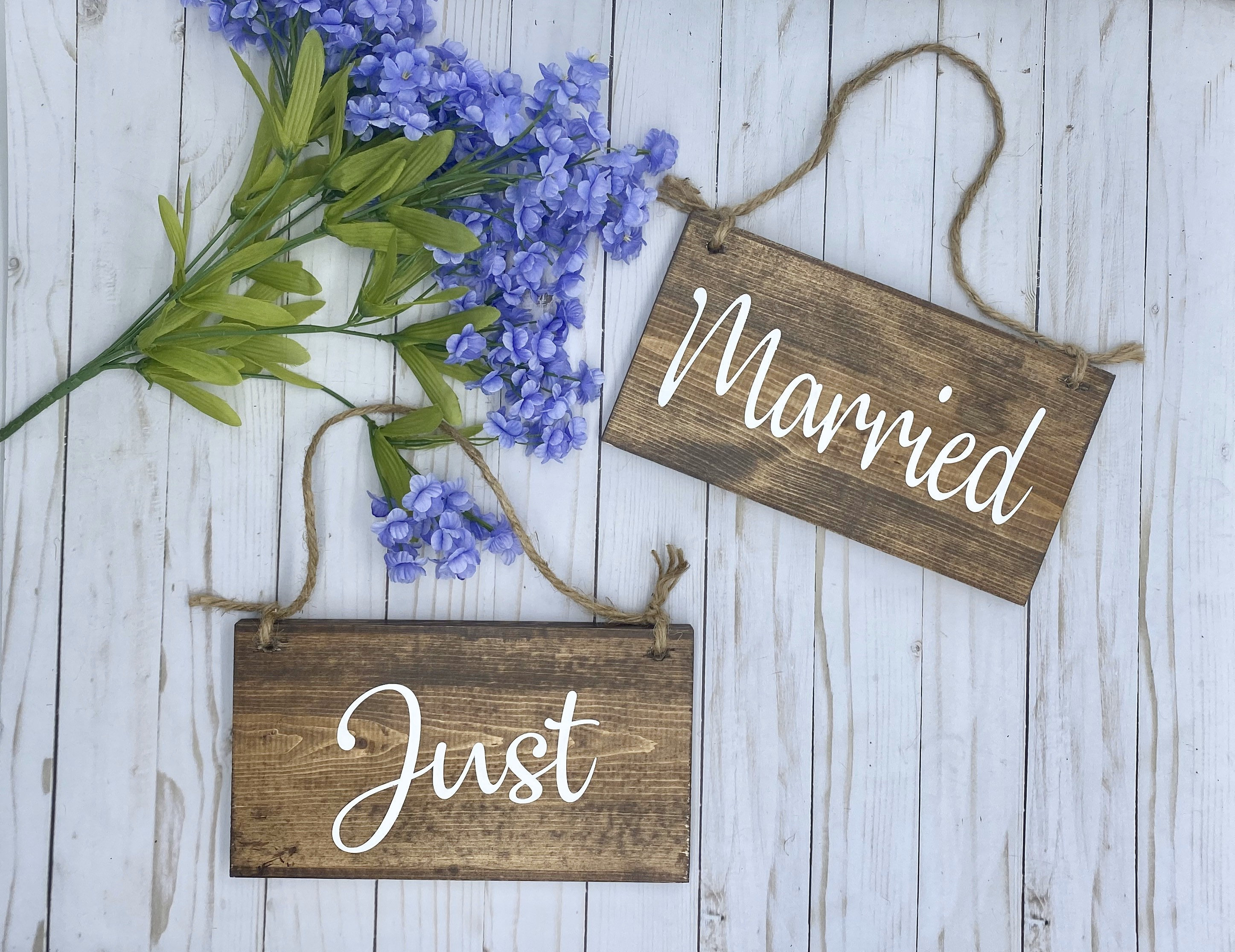 Just Married Wood Signs Wedding Chair Signs Rustic Wedding | Etsy