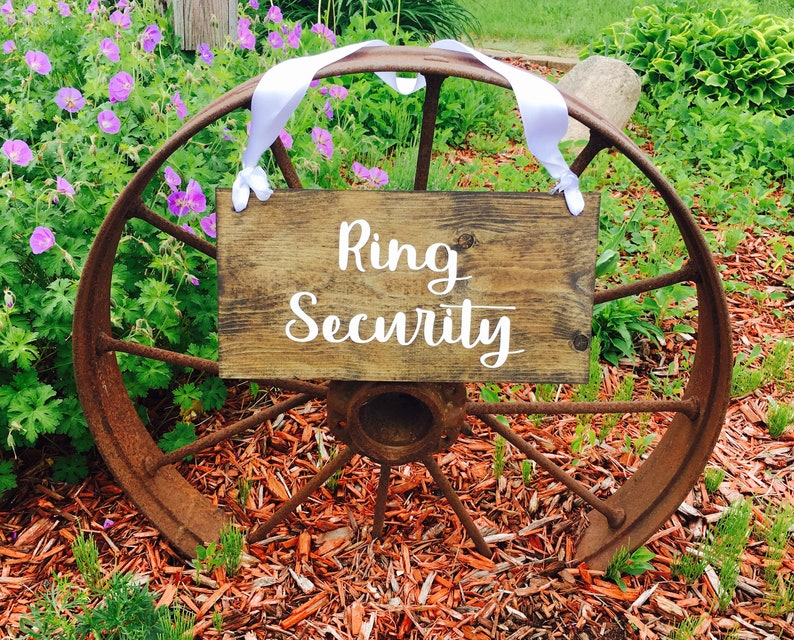 Ring Security Rustic Wedding Signs Ring Bearer Sign Rustic - Etsy