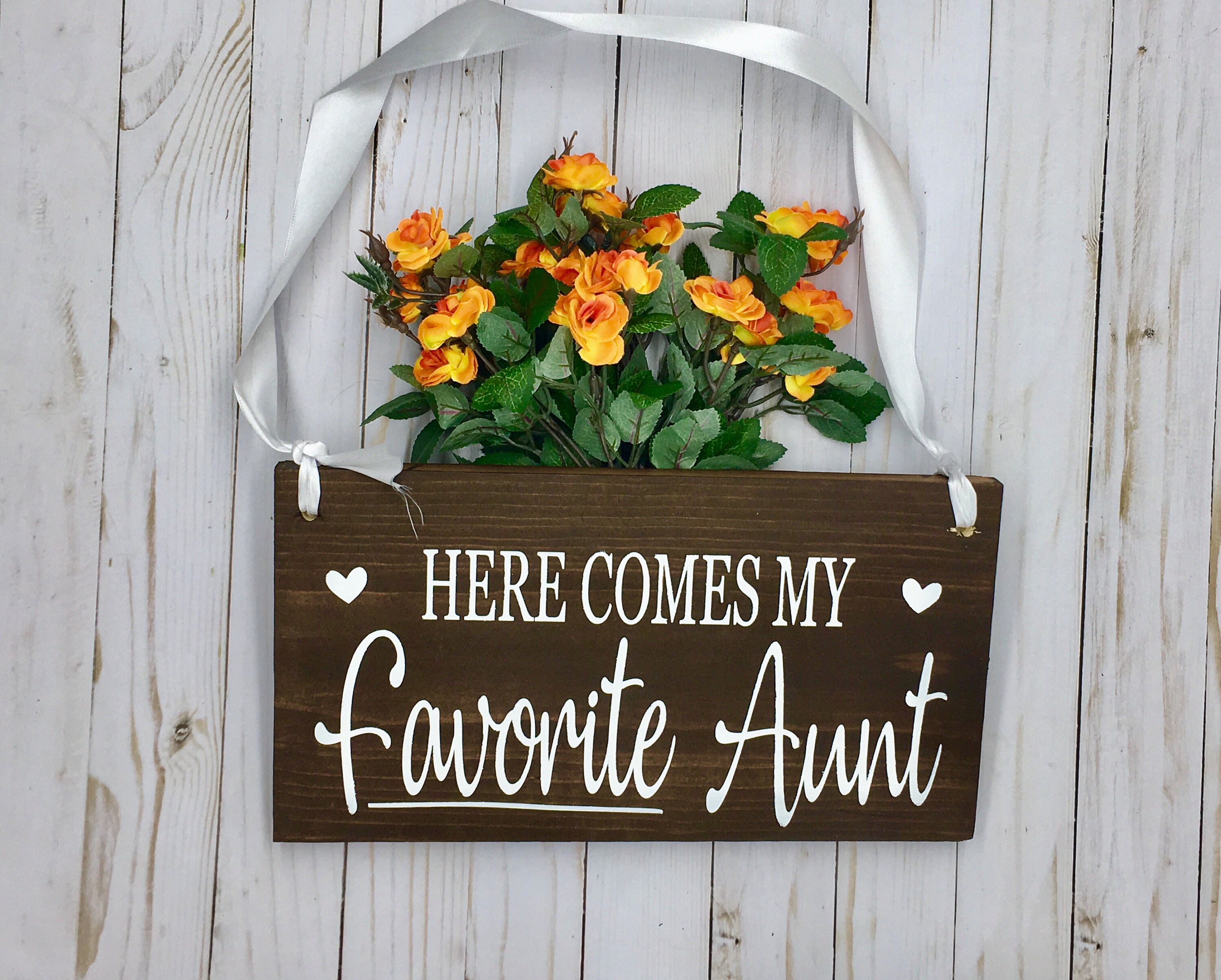Here Comes My Favorite Aunt Ring Bearer Sign Rustic Wedding - Etsy