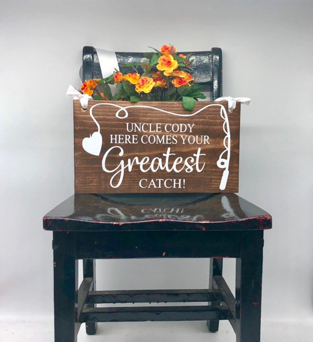 Ring Bearer Sign Uncle Sign Greatest Catch Rustic Wedding - Etsy