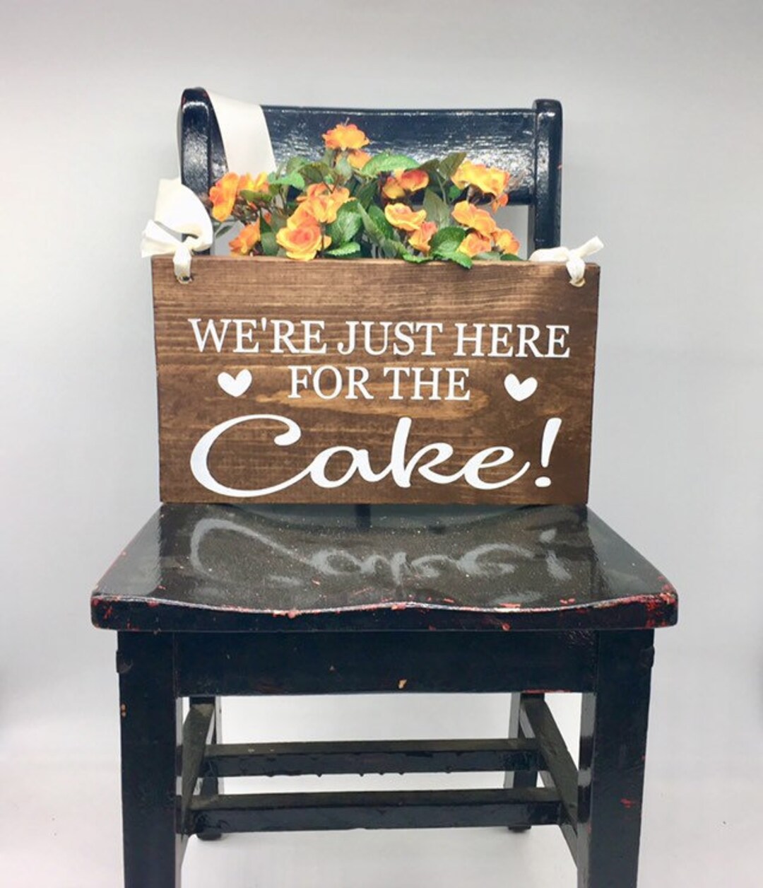We're Just Here for the Cake Ring Bearer Sign Rustic Wedding Decor ...