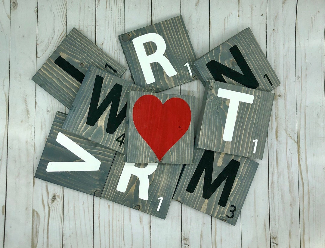 Scrabble Tiles Gray 3.5 Scrabble Tile Wall Art Giant Scrabble Letters ...