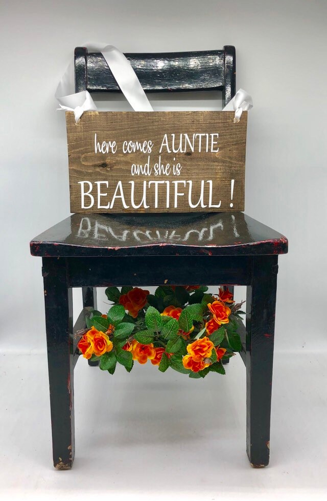 Auntie Wedding Sign Aunt Ring Bearer Sign Rustic Wedding | Etsy