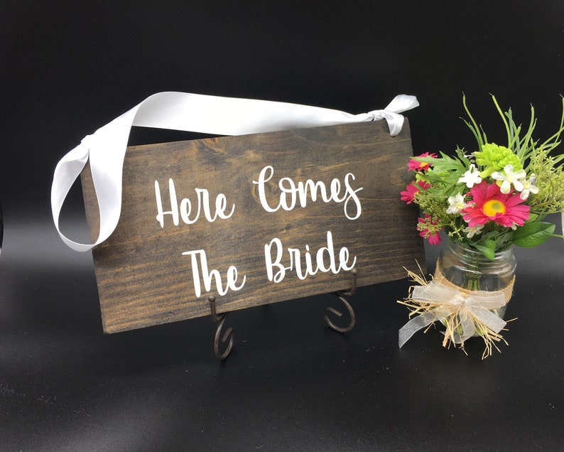 Here Comes the Bride Wedding Signs Ring Bearer Sign - Etsy