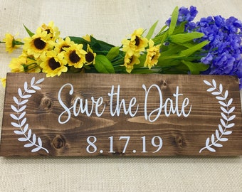 Save the Date Sign Engagement Photo Prop Wedding Date Sign | Etsy