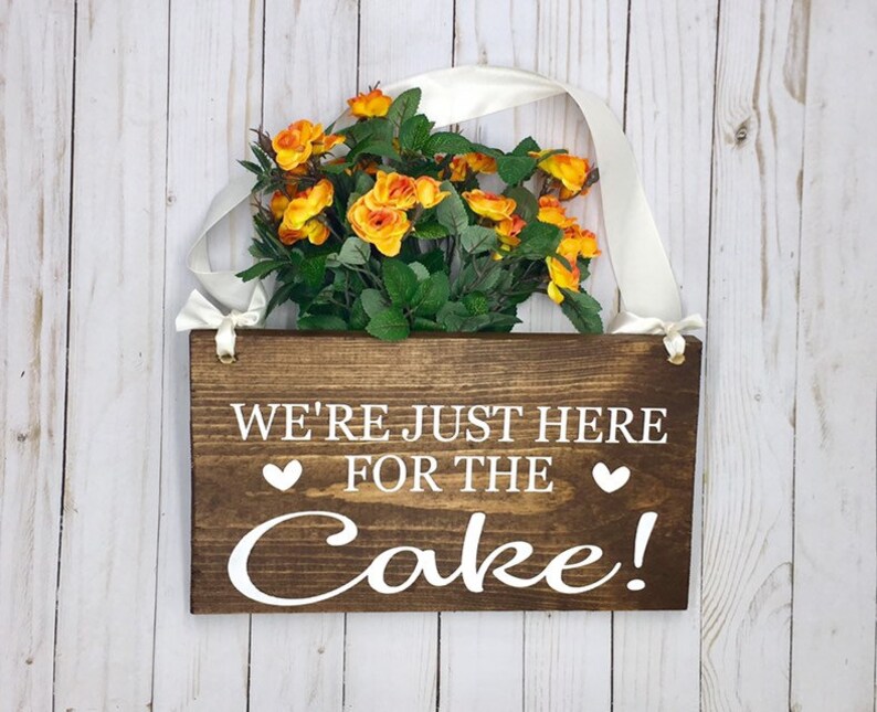 We're Just Here for the Cake Ring Bearer Sign Rustic - Etsy