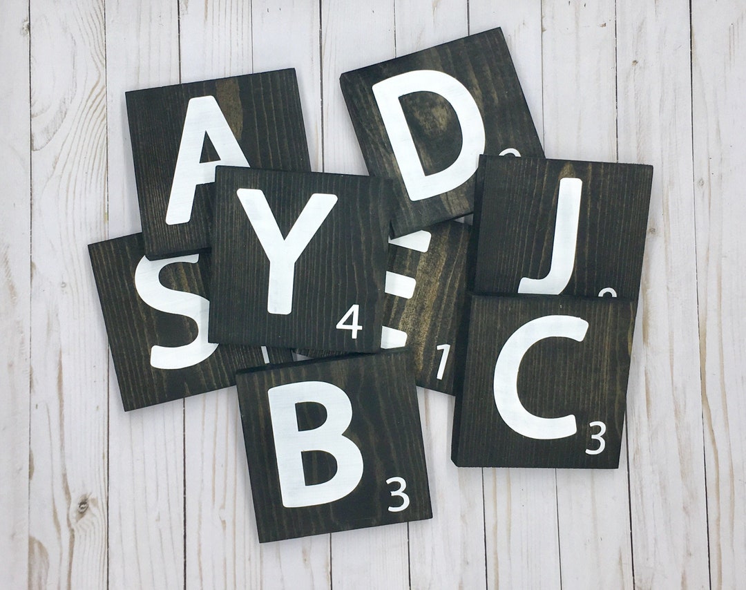 Scrabble Tiles 3.5 Black Scrabble Tile Wall Art Giant Scrabble Letters ...