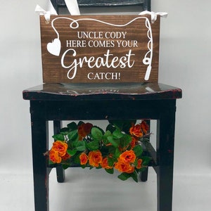 Ring Bearer Sign Uncle Sign Greatest Catch Rustic Wedding - Etsy