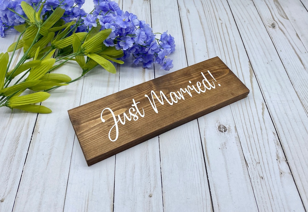 Just Married Wedding Sign Wood Wedding Signs Wedding Decorations Rustic ...