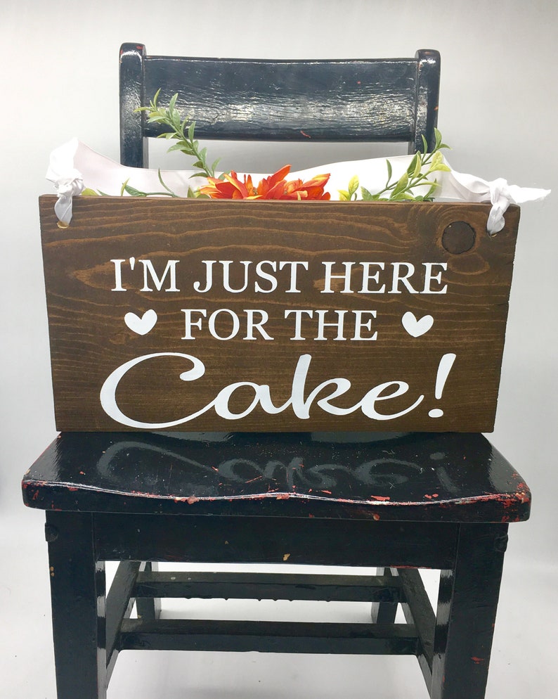 I'm Just Here for the Cake Ring Bearer Sign Rustic - Etsy