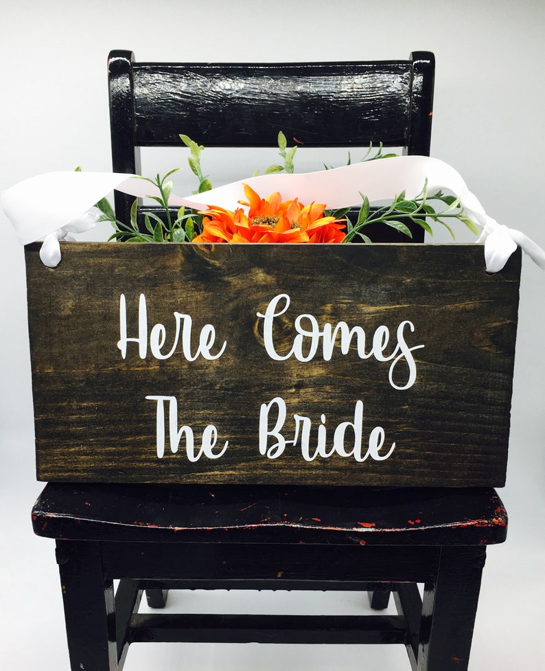 Here Comes the Bride Wedding Signs Ring Bearer Sign - Etsy