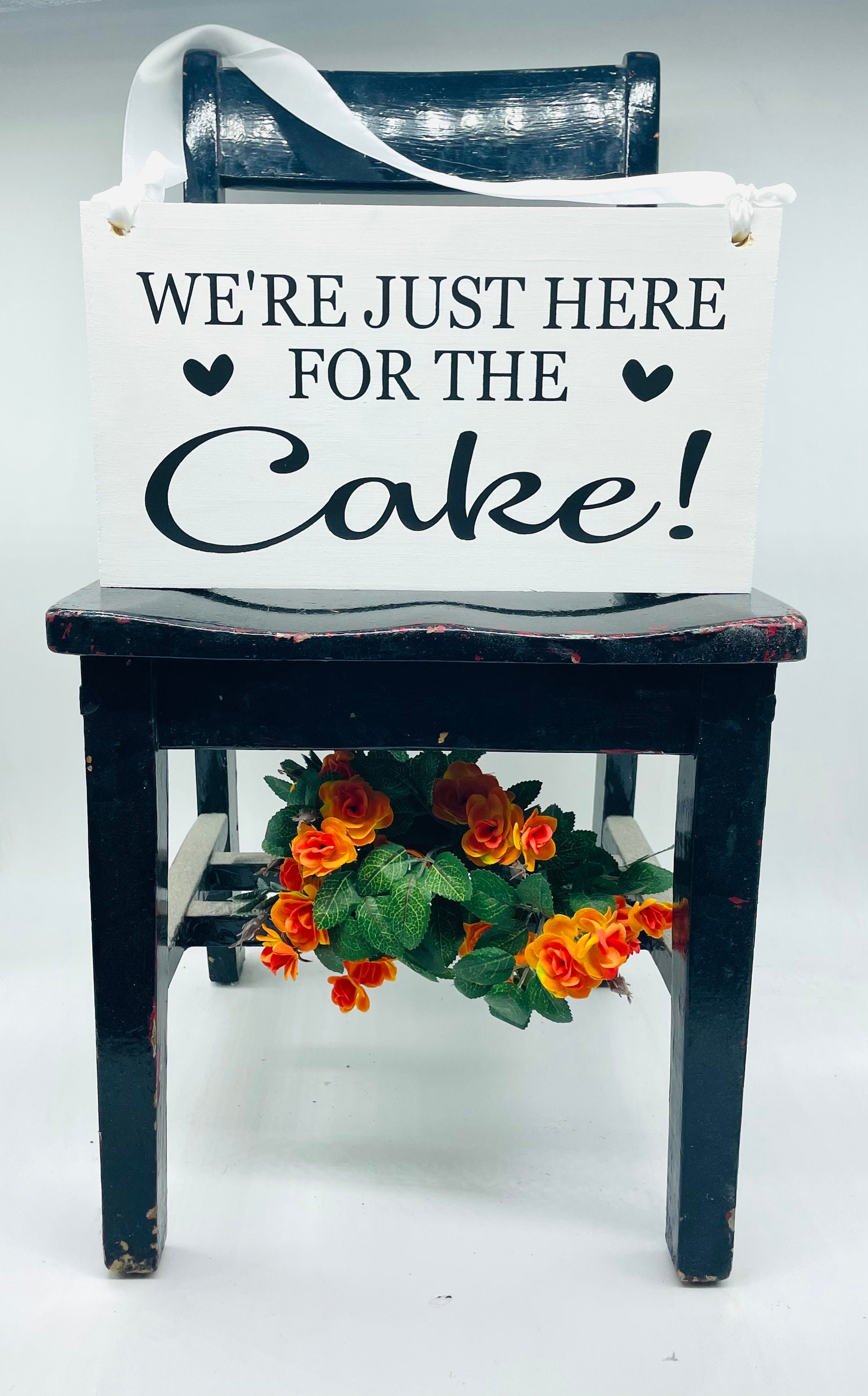 We're Just Here For The Cake Ring Bearer Sign Rustic | Etsy