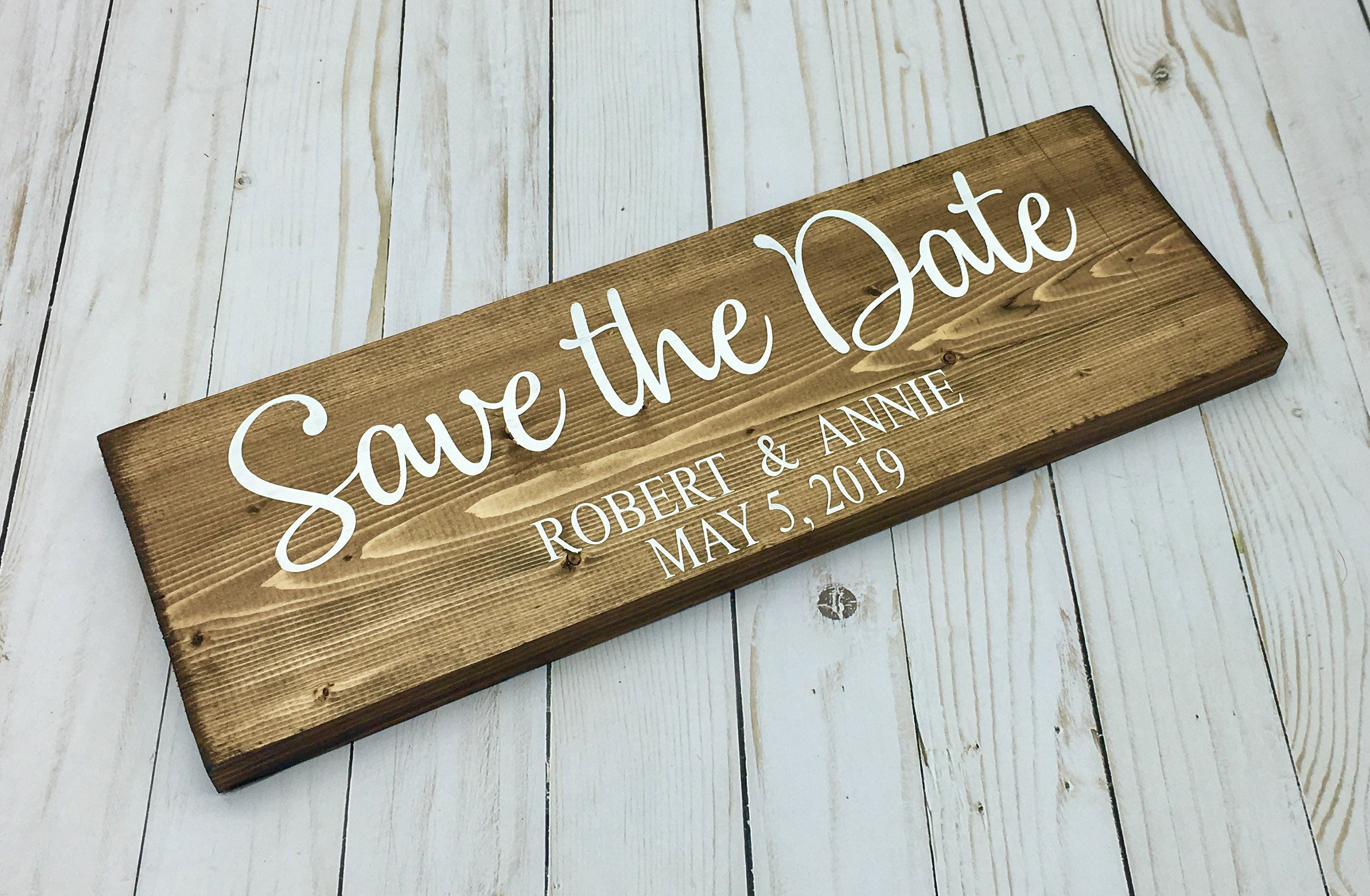 Save the Date Sign Engagement Date Sign Rustic Wedding Photo | Etsy