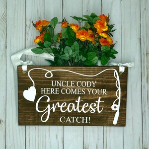 Ring Bearer Sign Uncle Sign Greatest Catch Rustic Wedding - Etsy