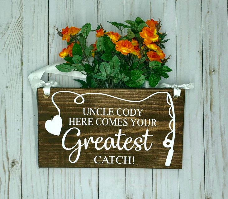 Ring Bearer Sign Uncle Sign Greatest Catch Rustic Wedding | Etsy