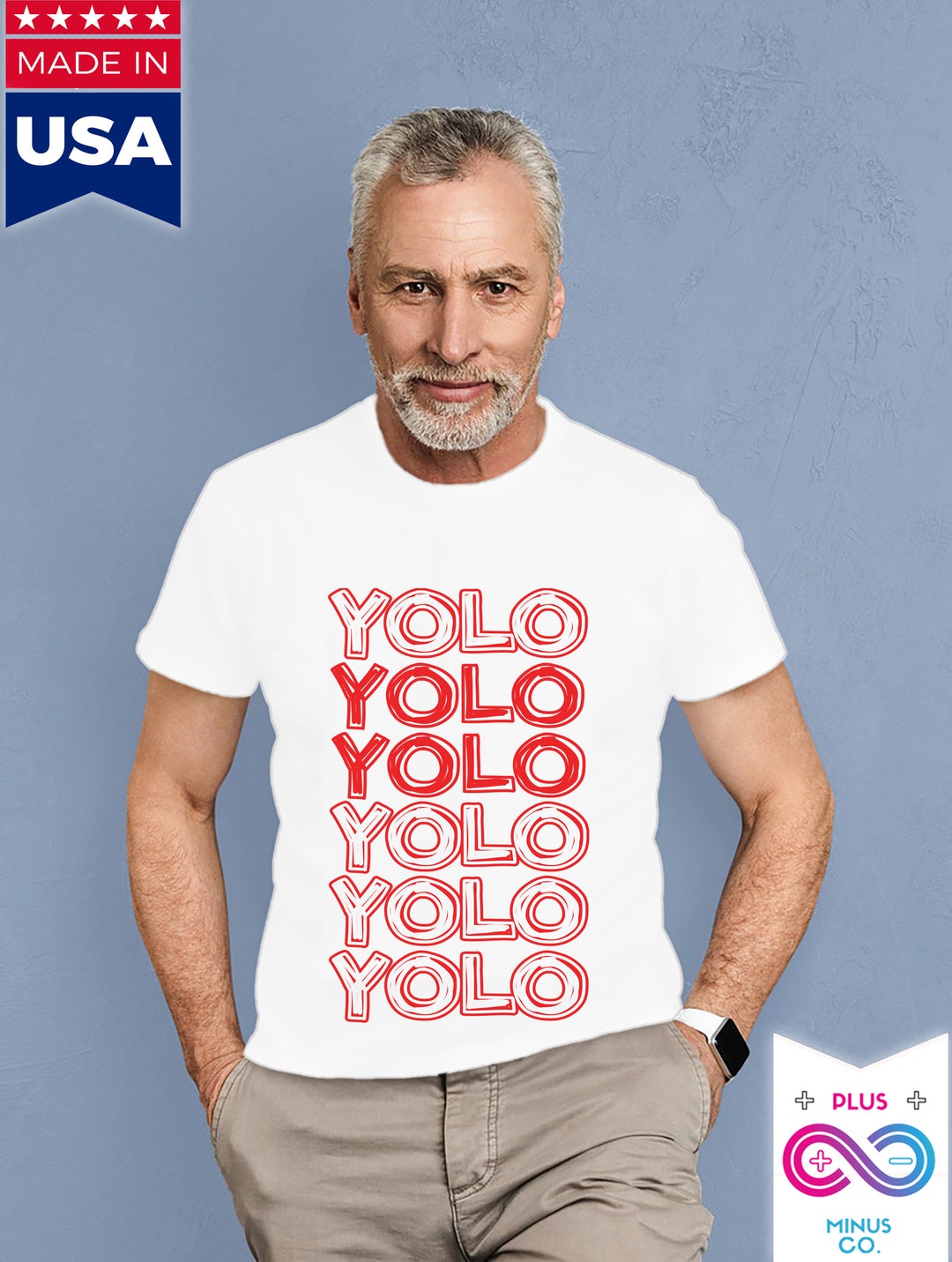 YOLO Red Design Classic T-shirts YOLO You Only Live Once Funny Shirt ...