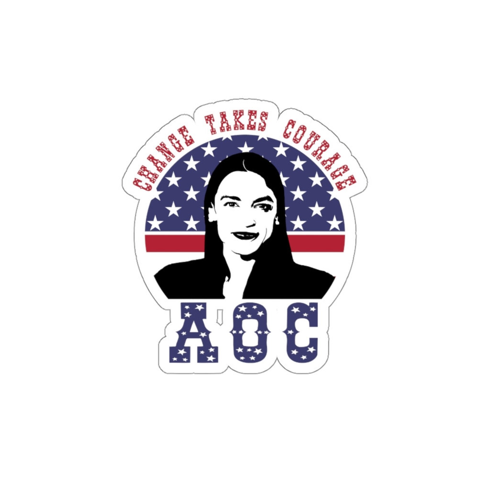 AOC Vinyl Sticker Alexandria Ocasio Cortez Die Cut Sticker - Etsy