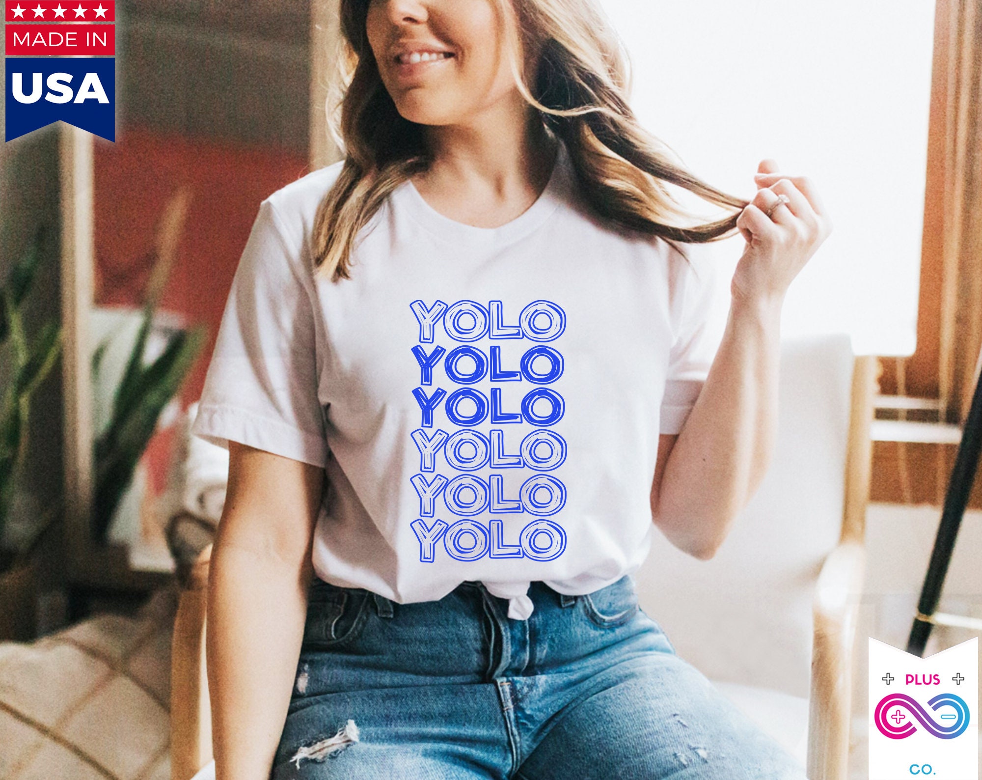 Aesthetic Blue Yolo Saying Classic T-shirtsyolo You Only - Etsy