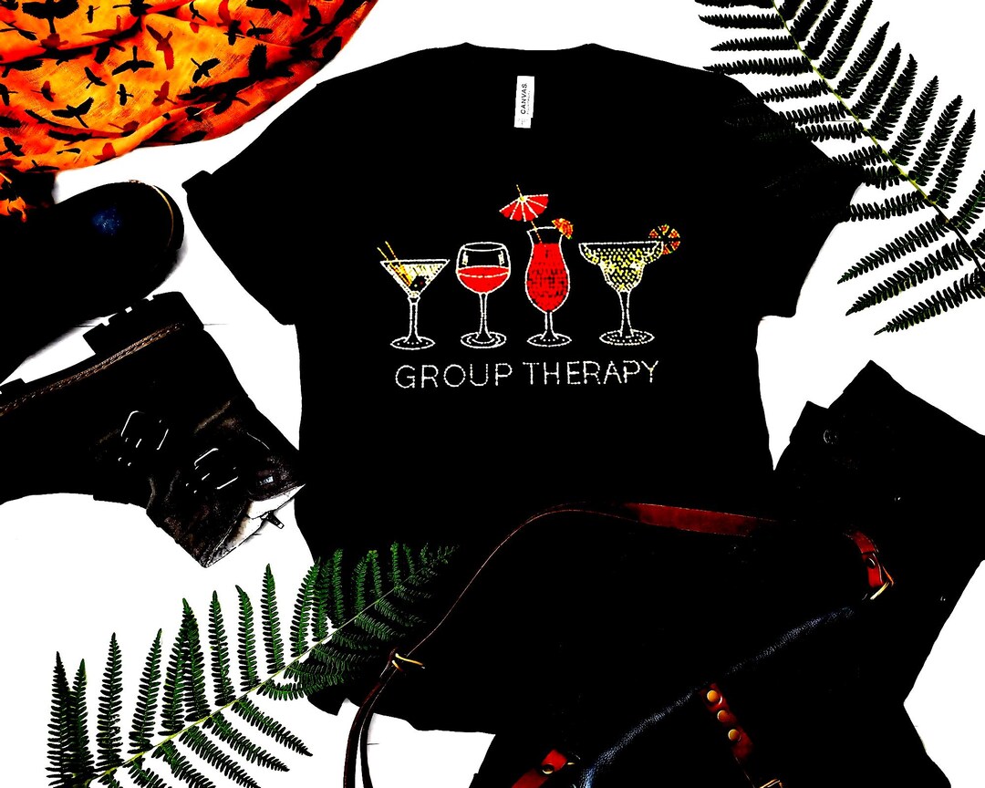 Group Therapy Wine T-shirt: Funny Girls Trip Tee - Etsy