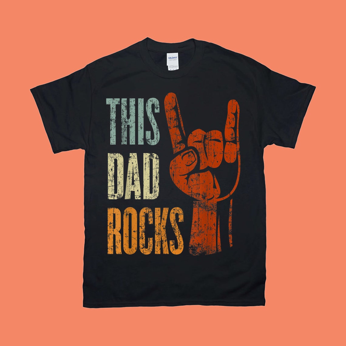 This Dad Rocks Rock N Roll Metal T-shirtsrock N Roll Shirt | Etsy