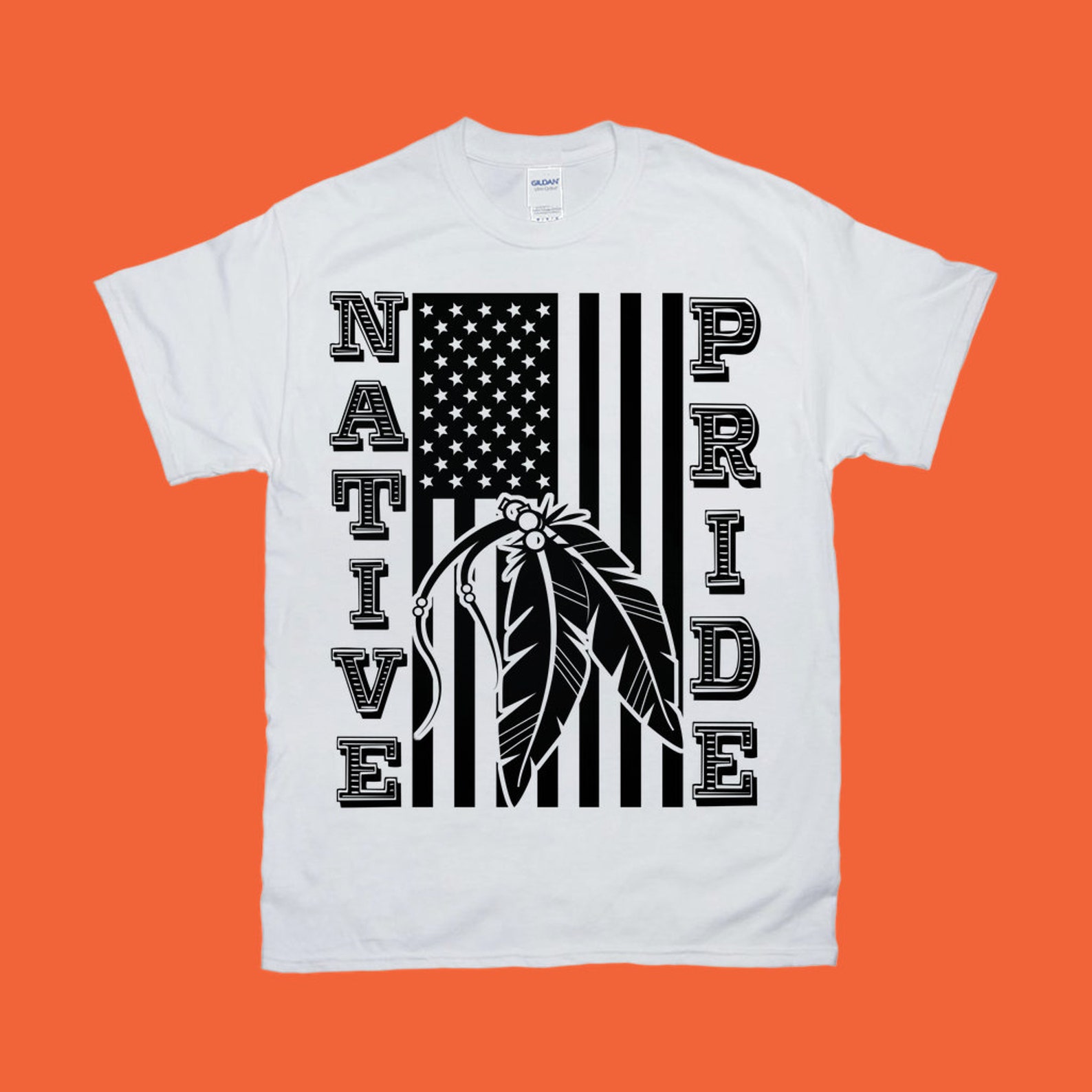Native Blood Pride Tribal Feathers American Flag - Etsy