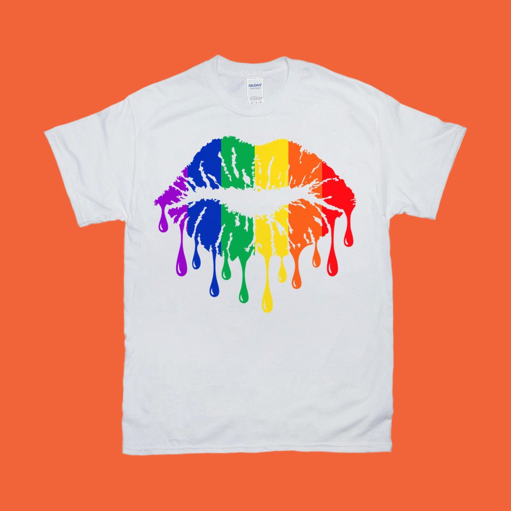 Lgbt Rainbow Lips Melting LGBTQ Flag Dripping Lips Shirt - Etsy
